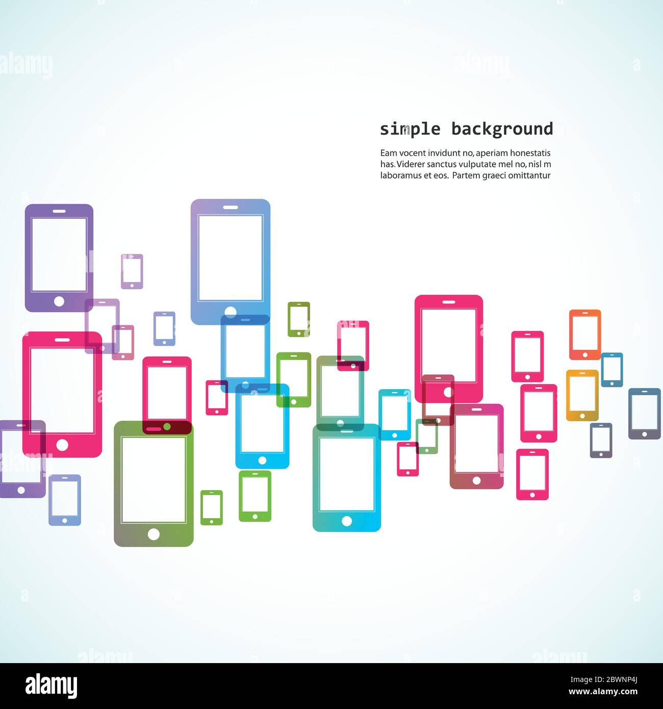 Vector illustration. Bright smartphones white background Stock Vector ...