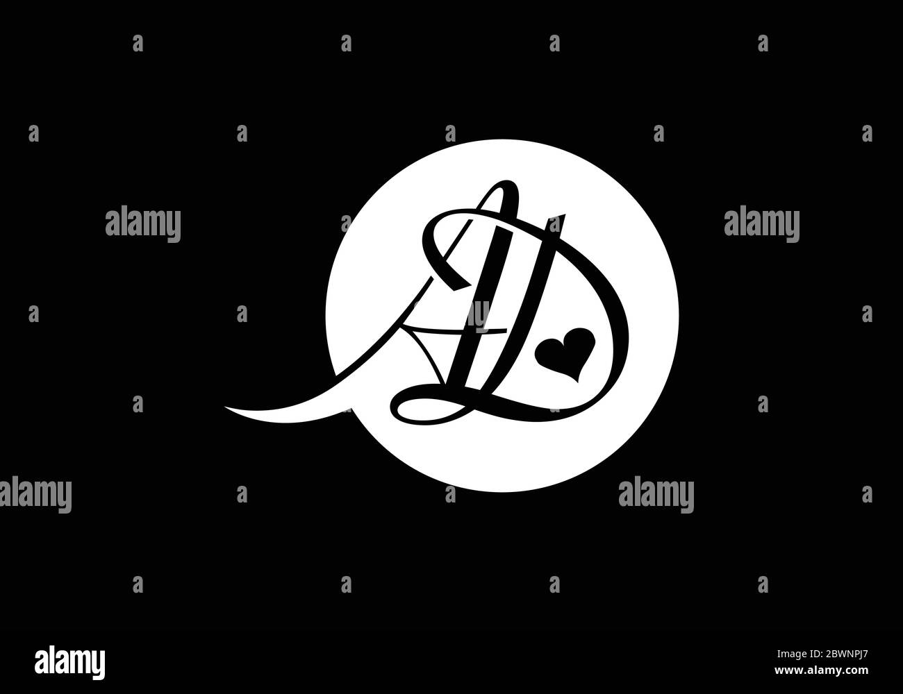 Initial Monogram Letter A D Logo Design Vector Template. AD Letter Logo ...