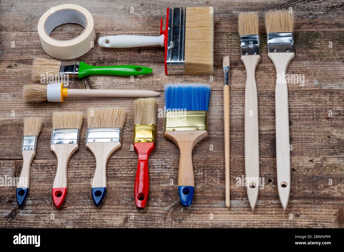 Multiple brushes with paint hi-res stock photography and images - Alamy