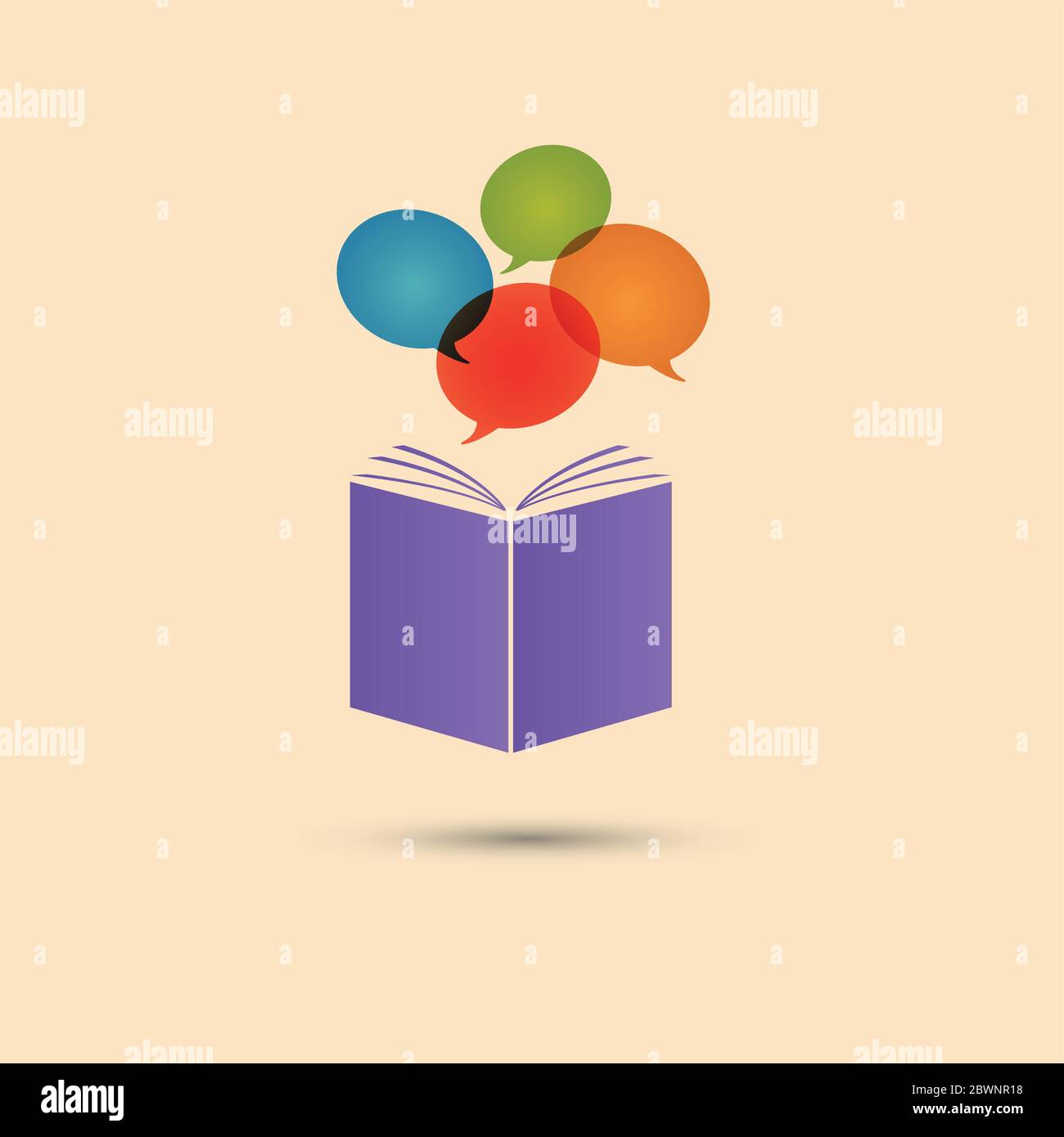 Vector violet book with colored circles white background Stock Vector ...