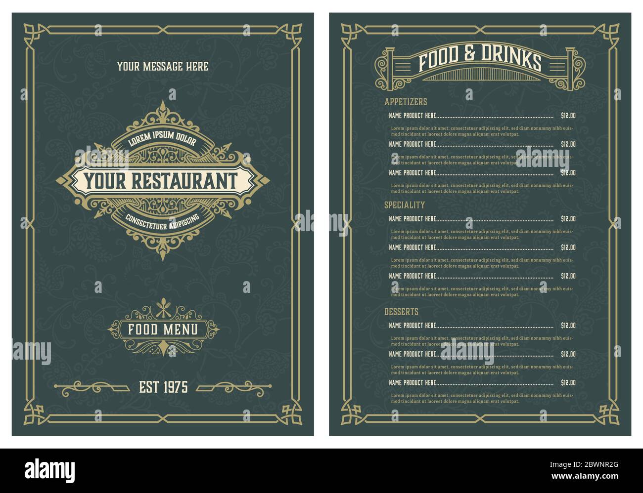 Vintage Restaurant Menu Design