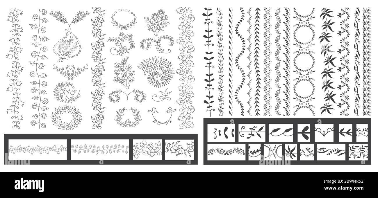 Hand drawn vector line border set Stock Vector Image & Art - Alamy