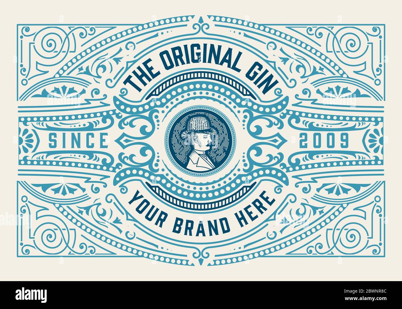 Gin label with floral frame Stock Vector Image & Art - Alamy