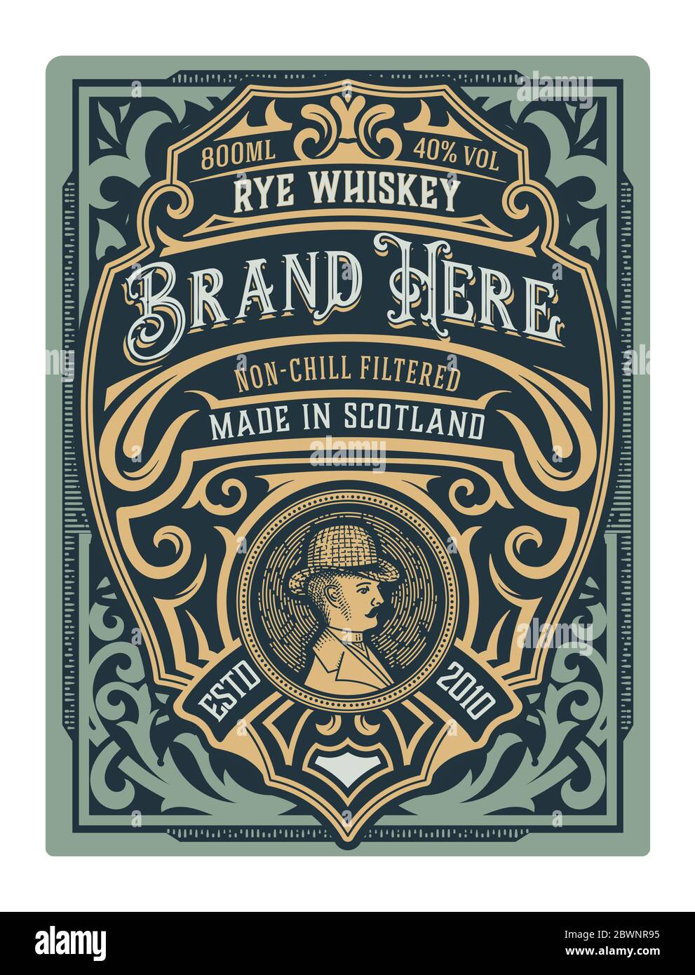 Vintage Gin label. Vector layered Stock Vector Image & Art - Alamy