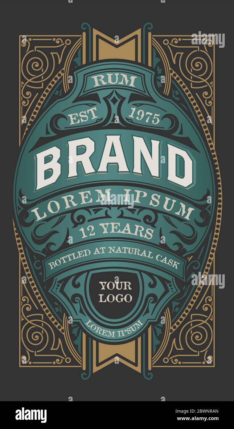 Vintage Gin label. Vector layered Stock Vector Image & Art - Alamy