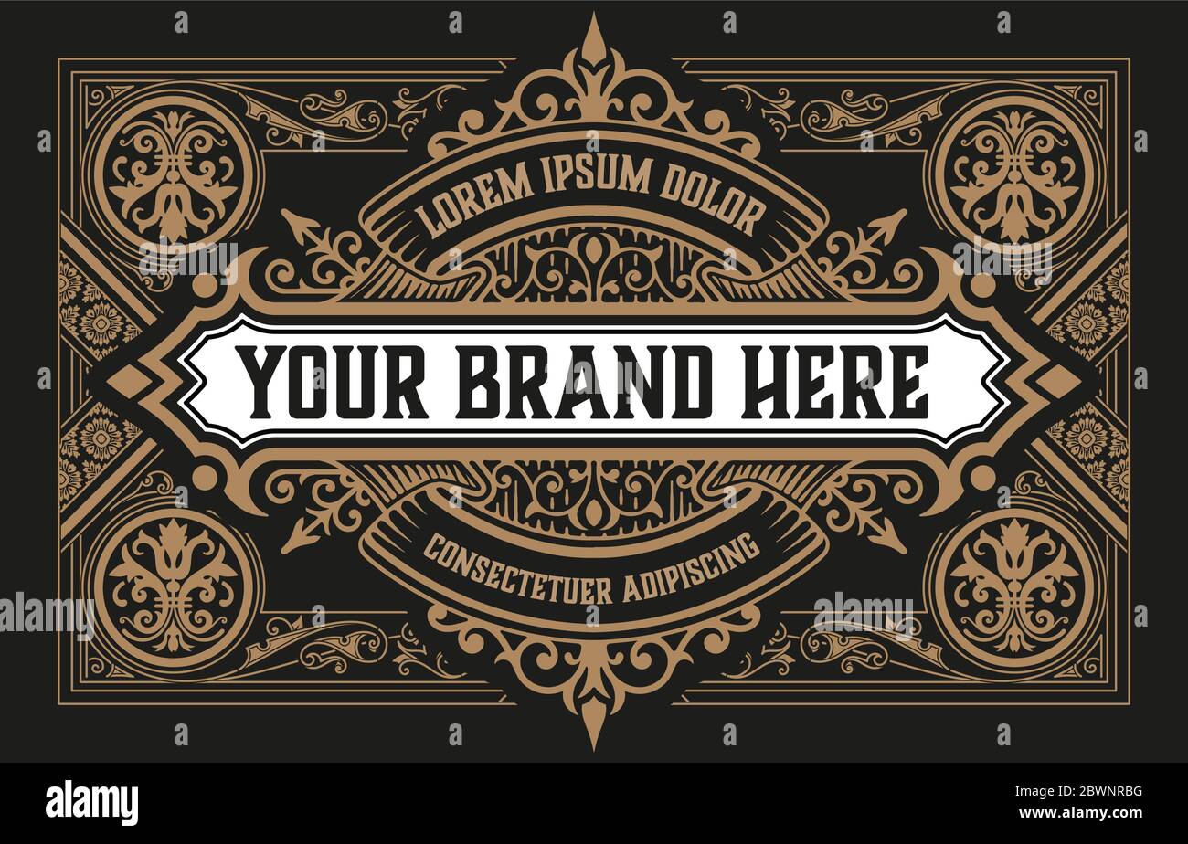 Vintage label with floral elements Stock Vector Image & Art - Alamy