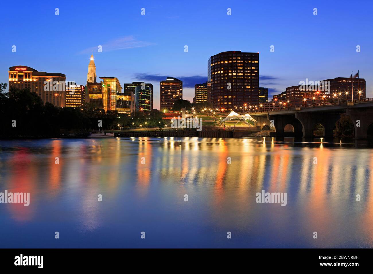 Hartford skyline & Connecticut River, Connecticut, USA Stock Photo - Alamy