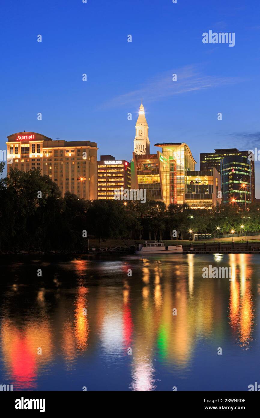 Hartford skyline & Connecticut River, Connecticut, USA Stock Photo - Alamy