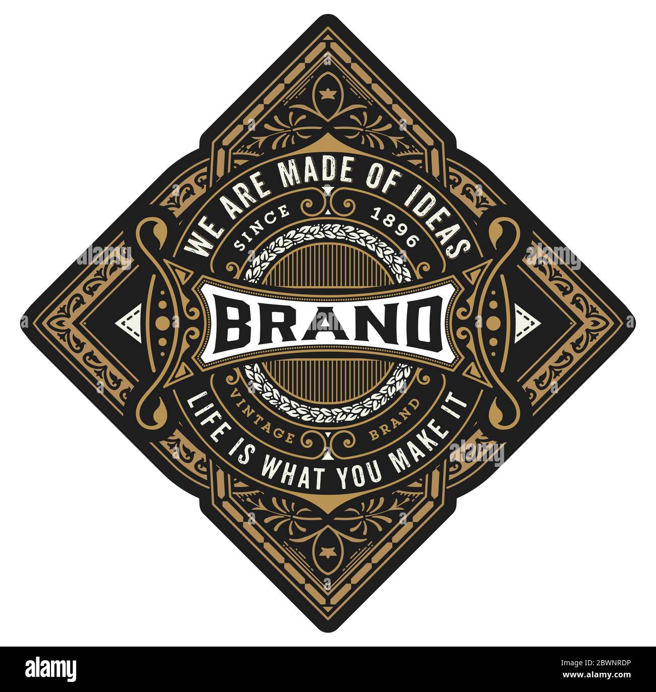 Vintage label with floral elements Stock Vector Image & Art - Alamy