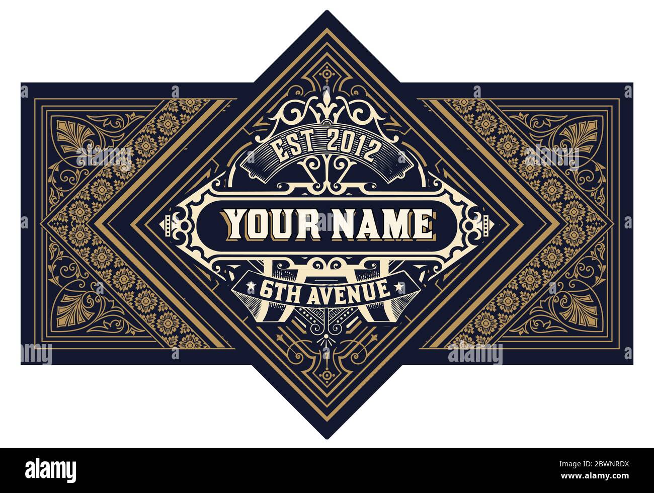 Vintage label with floral elements Stock Vector Image & Art - Alamy