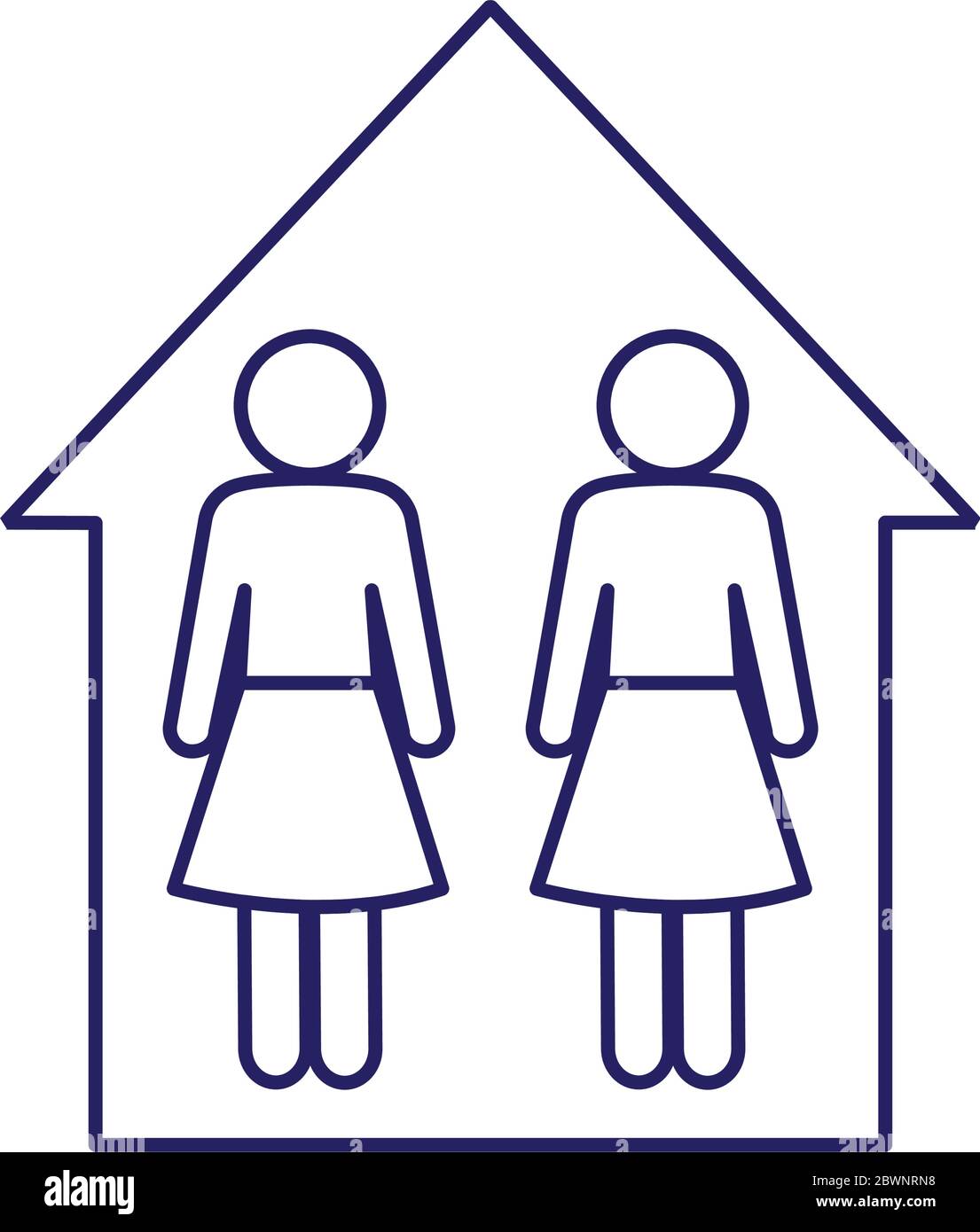 Women avatars inside house line style icon vector design Stock Vector ...