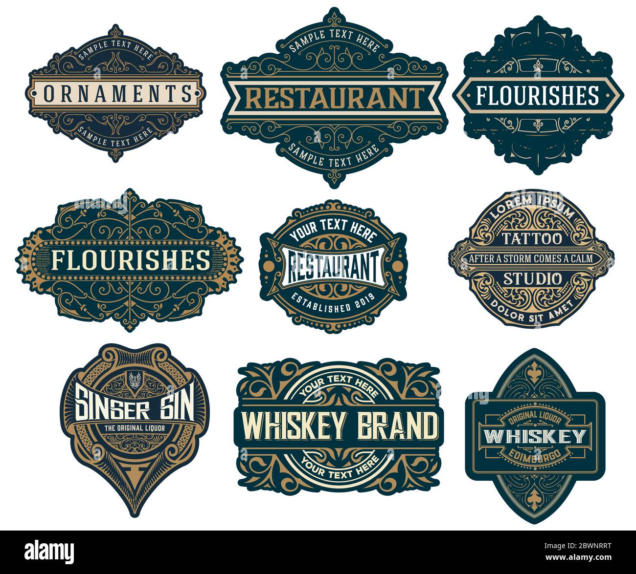 Set of Logos, Labels and banners. Vector Layered Stock Vector Image ...