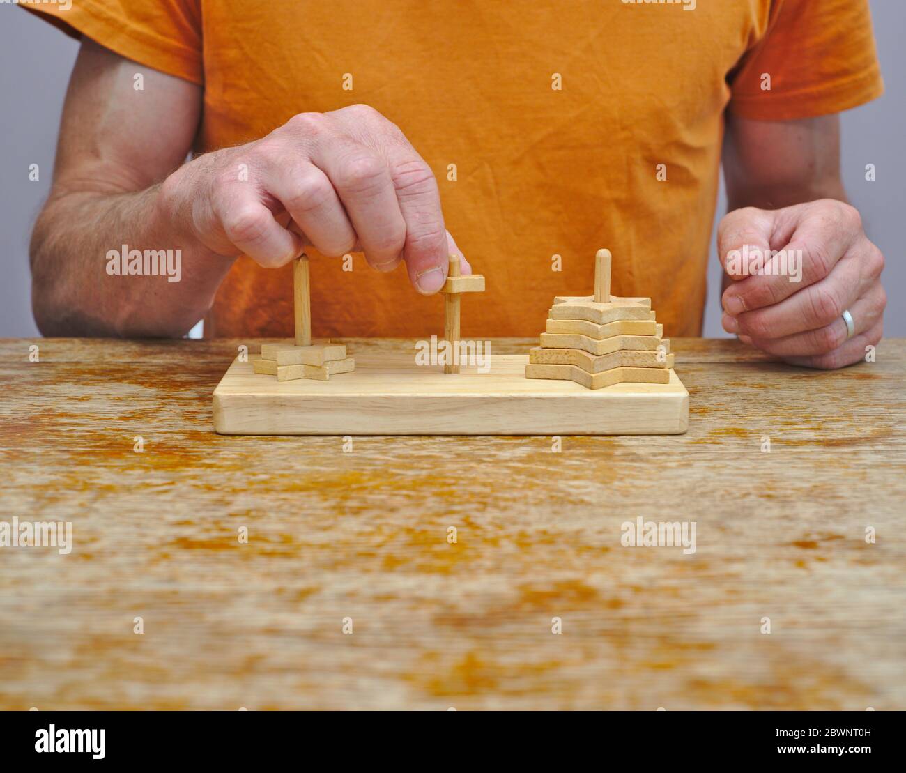 Tower of Hanoi is a mathematical puzzle or game Stock Photo - Alamy