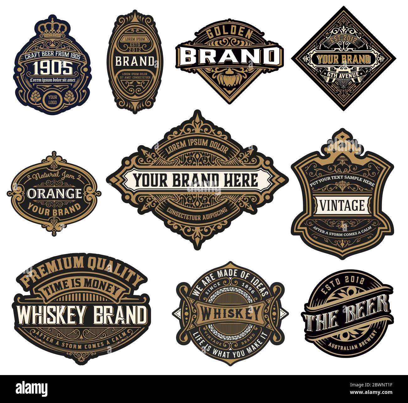 Set of Logos, Labels and banners. Vector Layered Stock Vector Image ...