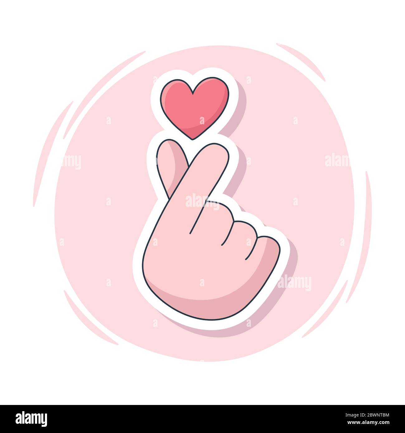 cute hand love heart stuff for cards stickers or patches decoration ...