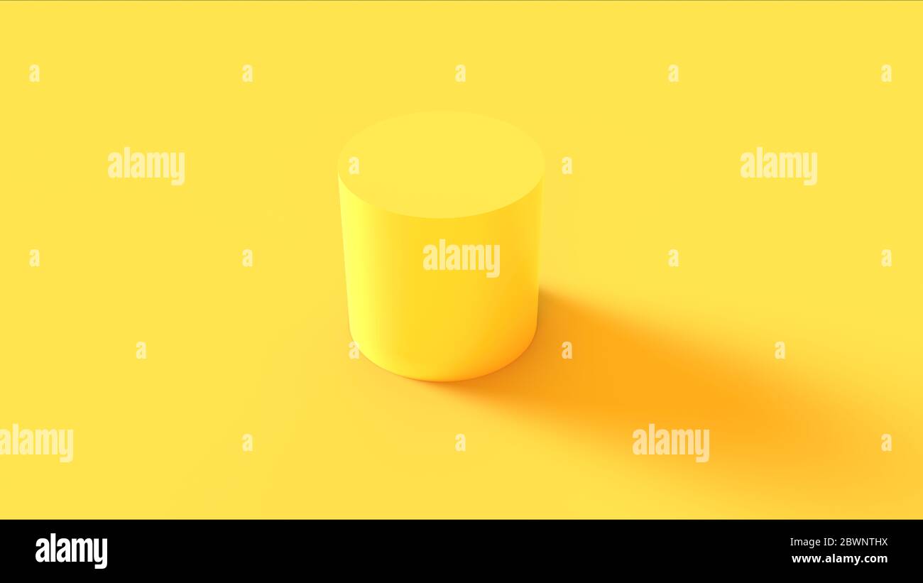 Yellow Cylinder 3d illustration 3d render Stock Photo - Alamy