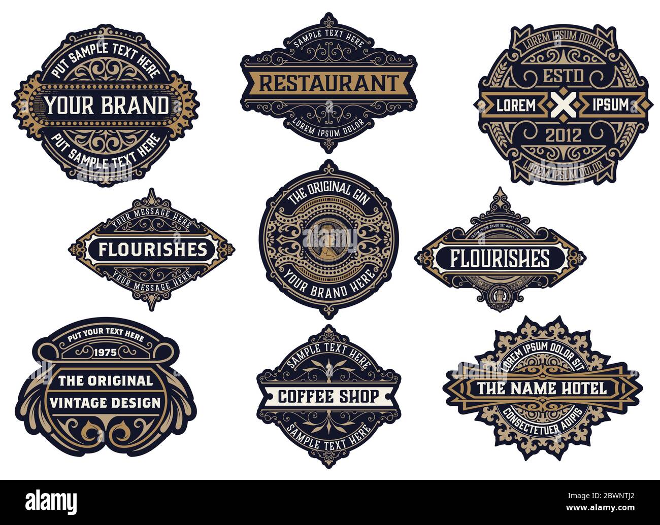 Set of Logos, Labels and banners. Vector Layered Stock Vector Image ...