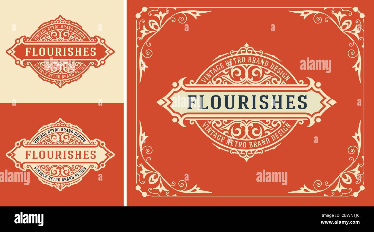 Vintage Logo or Banner Layout with ornamental elements Stock Vector ...