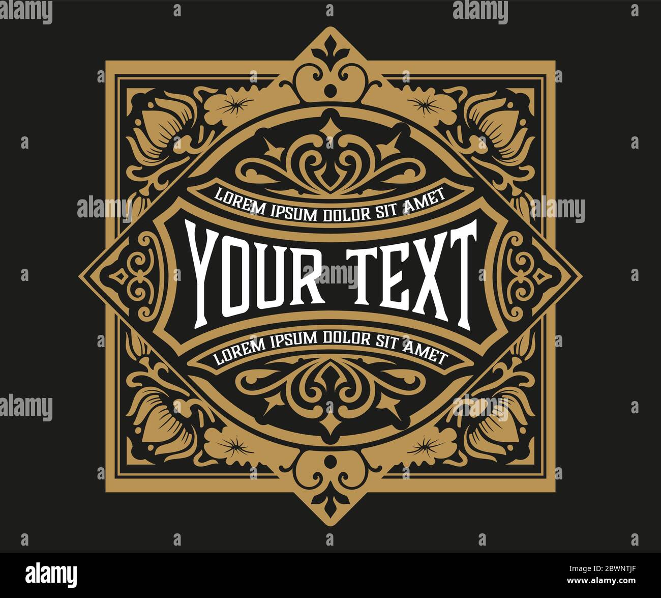 Vintage Logo or Banner Layout with ornamental elements Stock Vector ...