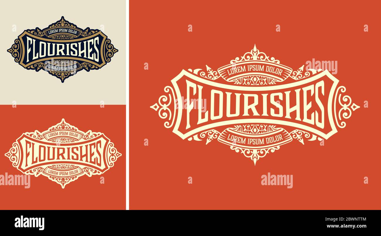 Vintage Logo or Banner Layout with ornamental elements Stock Vector ...