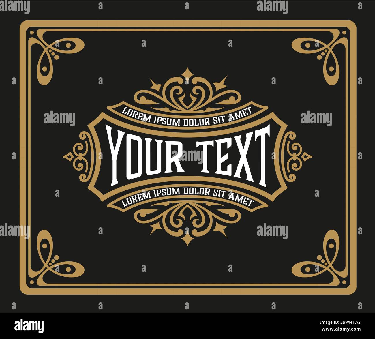 Vintage Logo or Banner Layout with ornamental elements Stock Vector ...