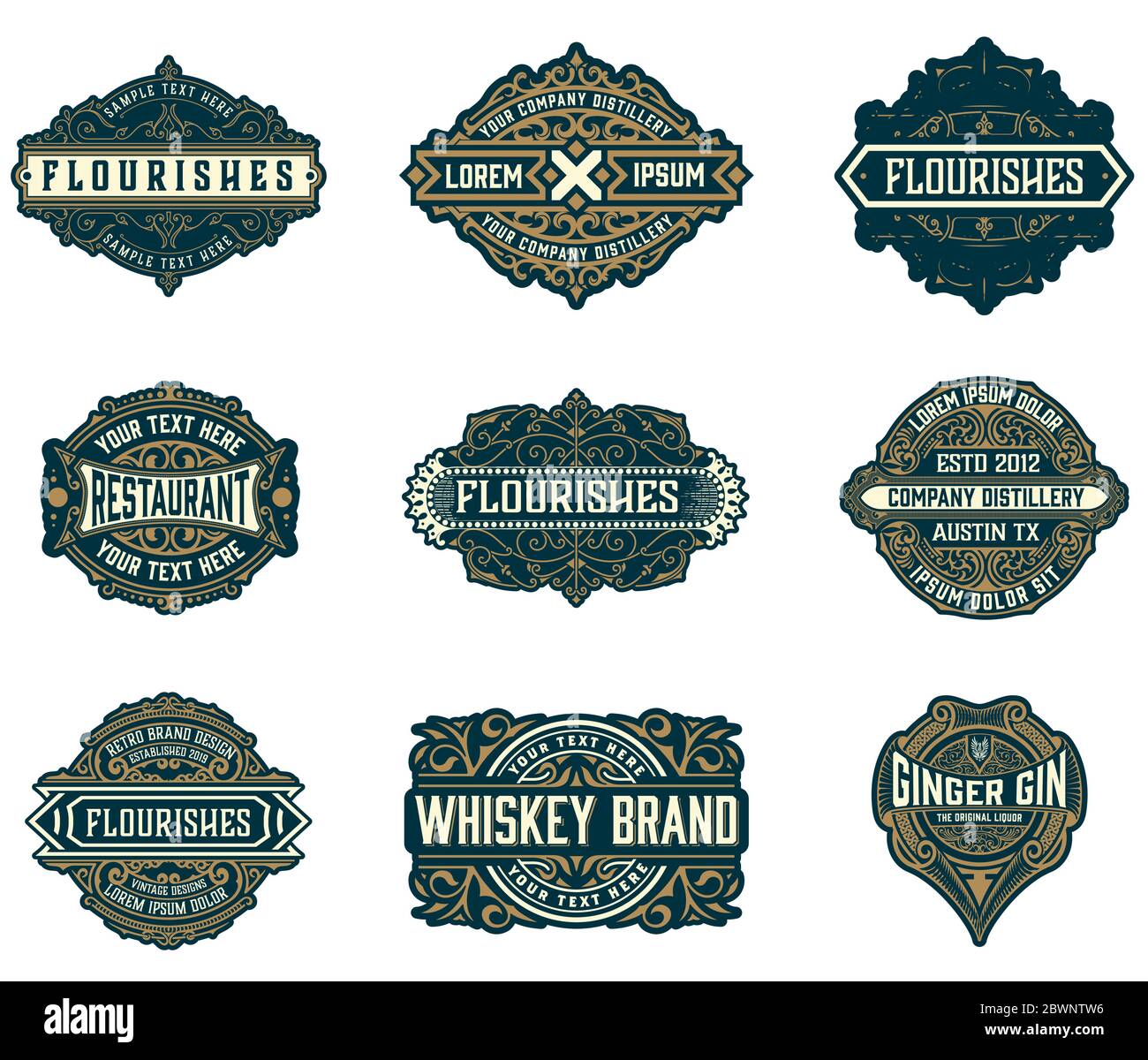 Set of Logos, Labels and banners. Vector Layered Stock Vector Image ...