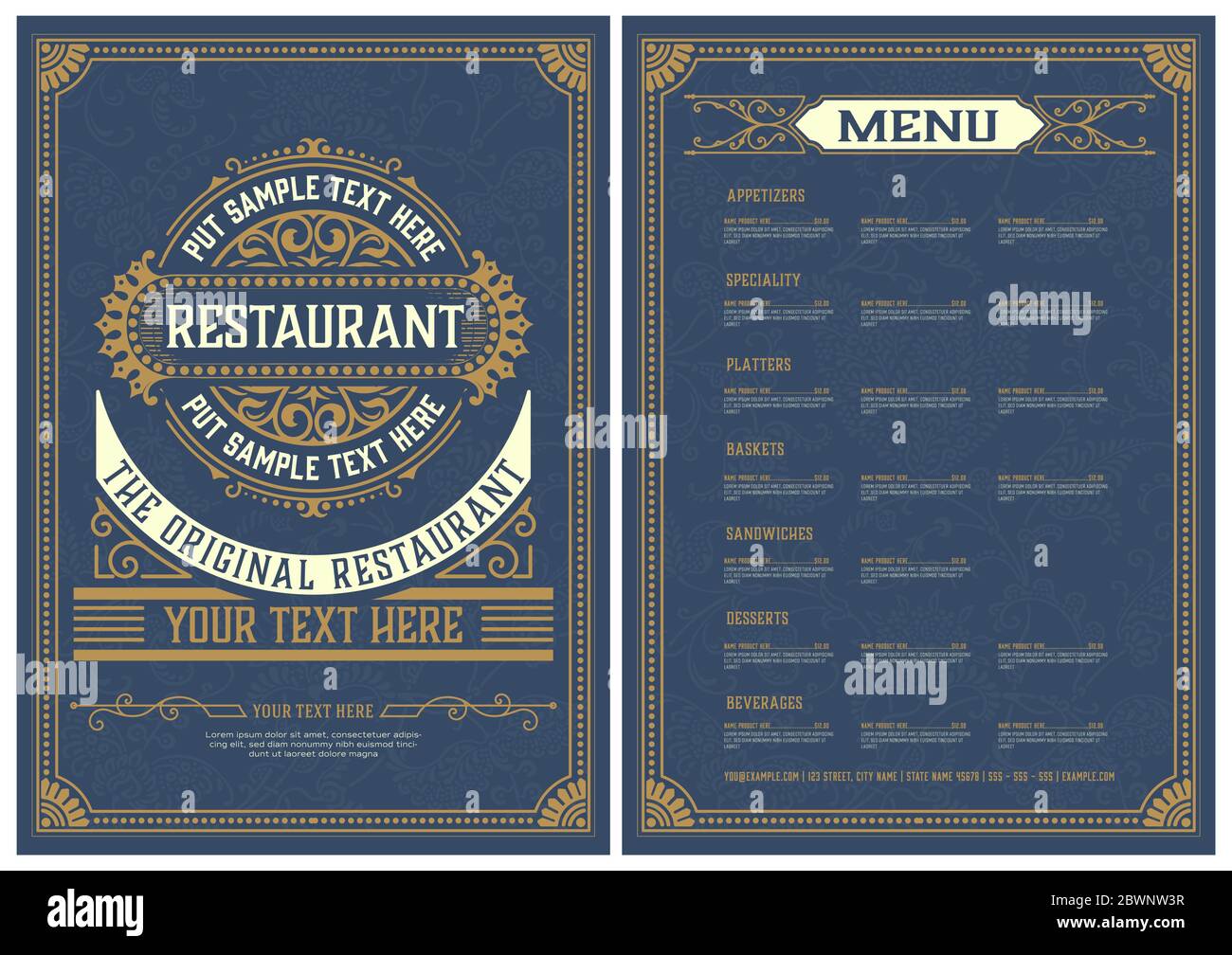 Vintage Menu with classic and premium ornaments Stock Vector Image ...