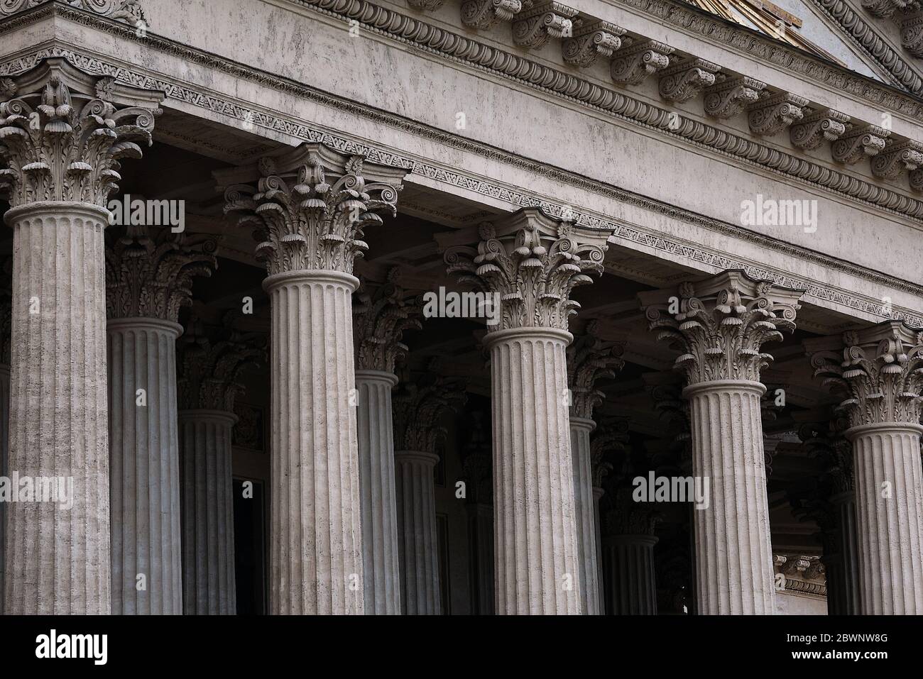 Marble columns and patterns on the building, a medium-sized photograph ...