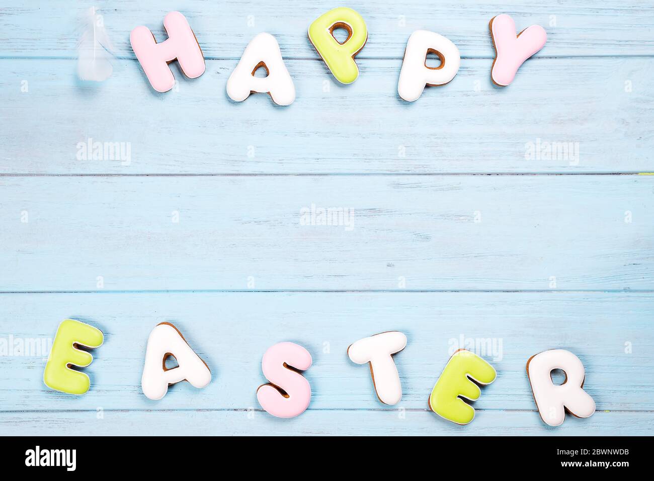 Delicious Easter cookies background. Eggs with different pattern icing ...