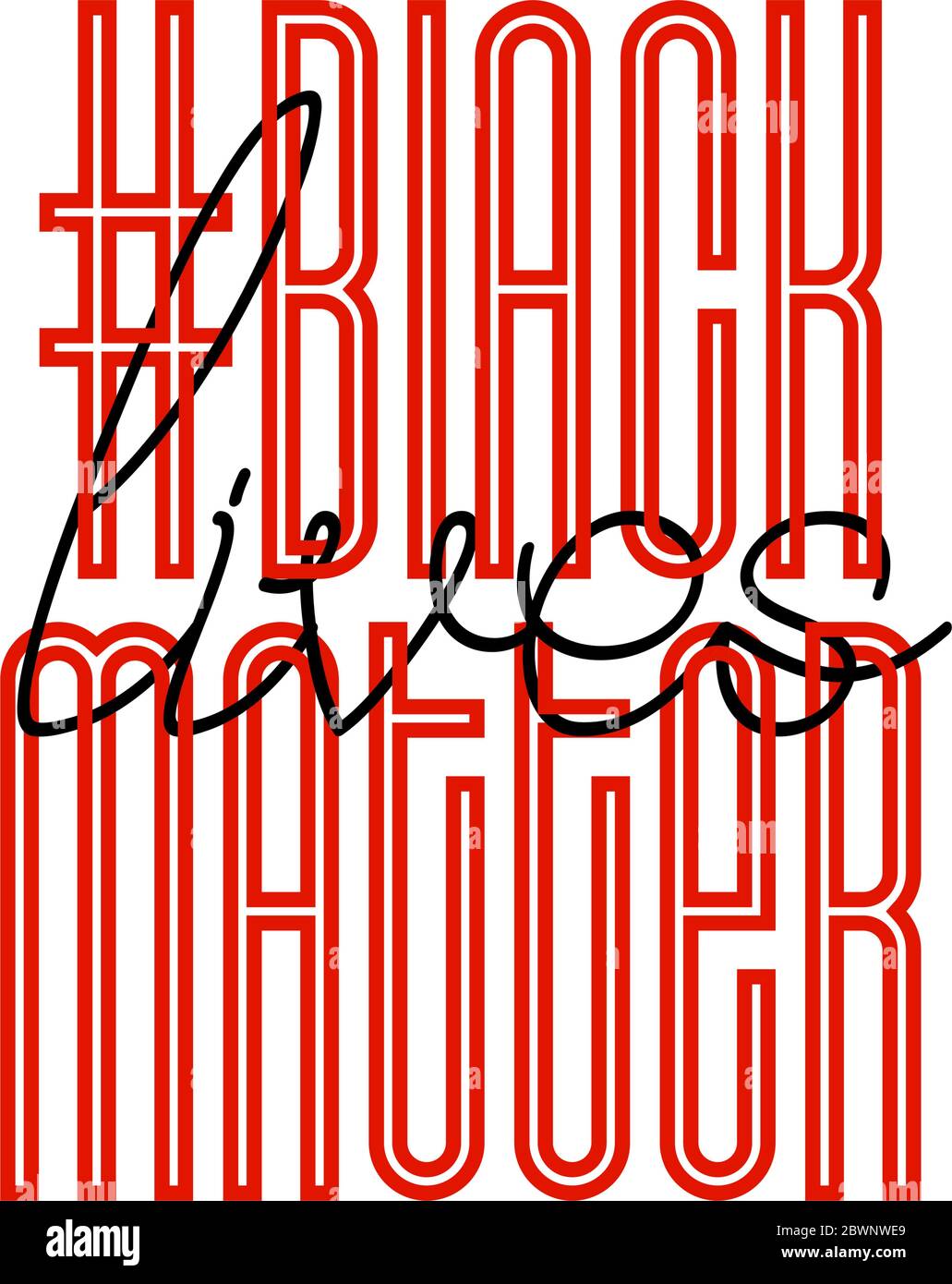 Black Lives Matter. Protest Banner about Human Right of Black People in ...