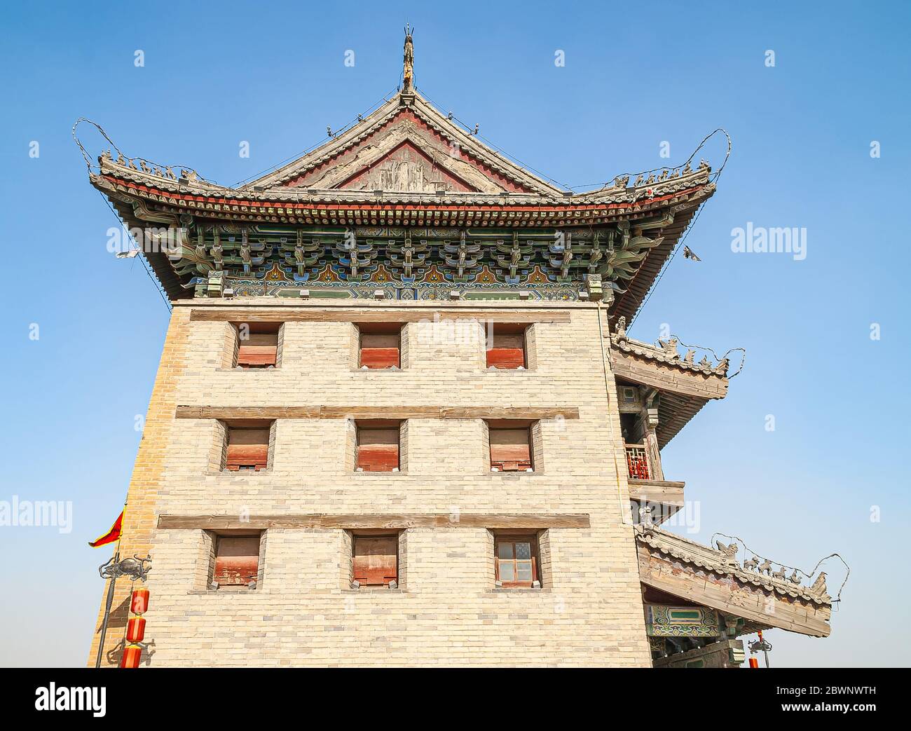 Xian, China - April 30, 2010: North Gate of Huancheng City Wall. Side ...