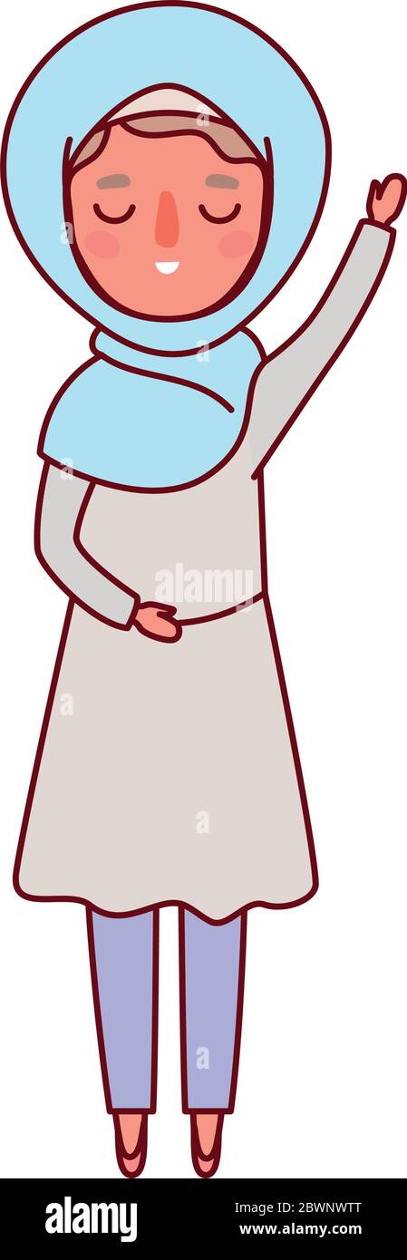 Muslim woman cartoon with traditional cloth vector design Stock Vector ...