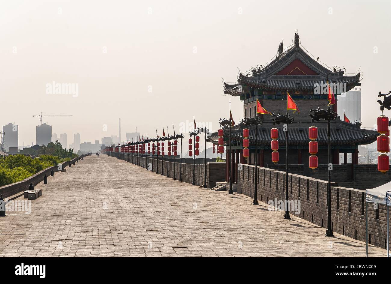 Xian, China - April 30, 2010: North Gate of Huancheng City Wall. View ...