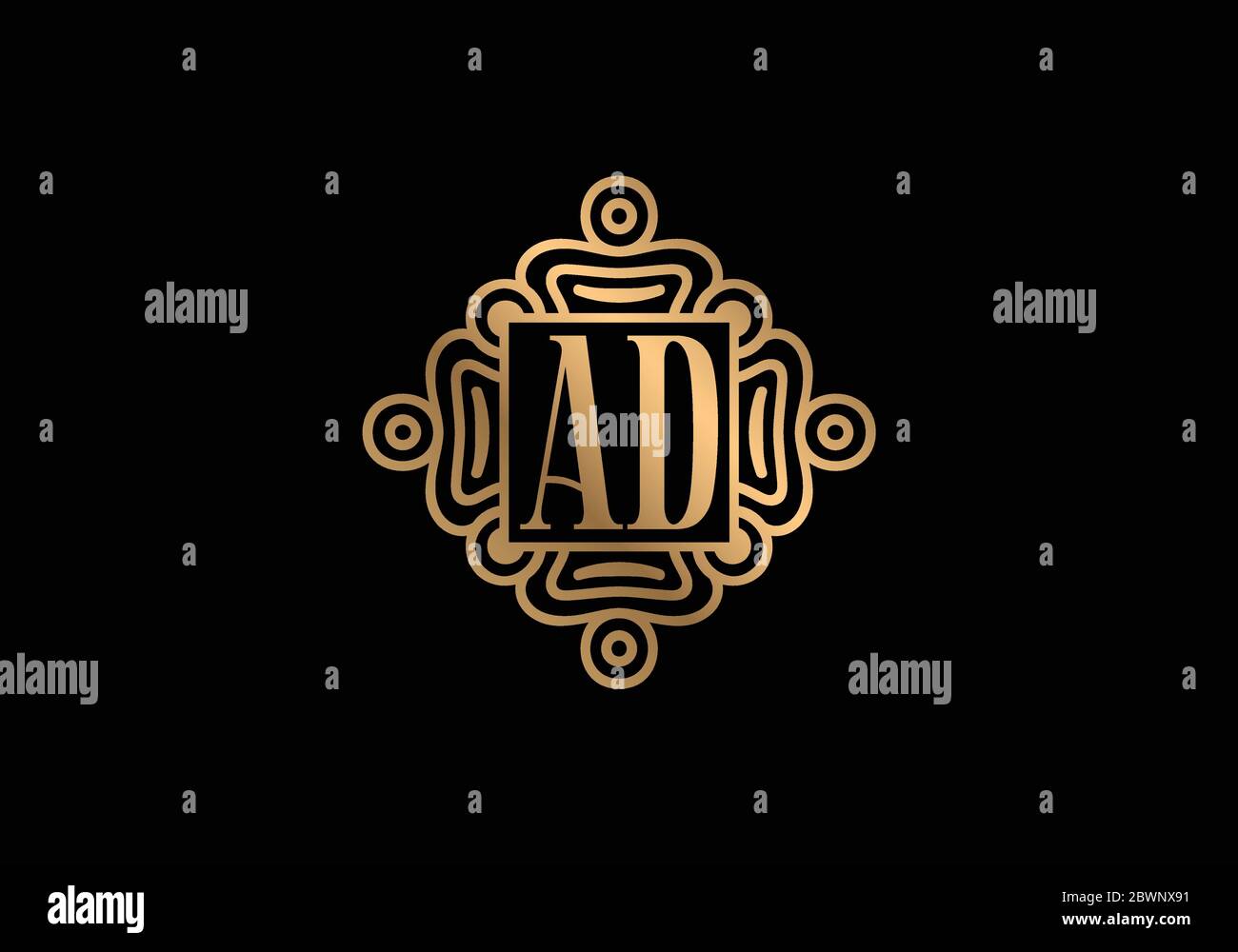 Initial Monogram Letter A D Logo Design Vector Template. AD Letter Logo ...