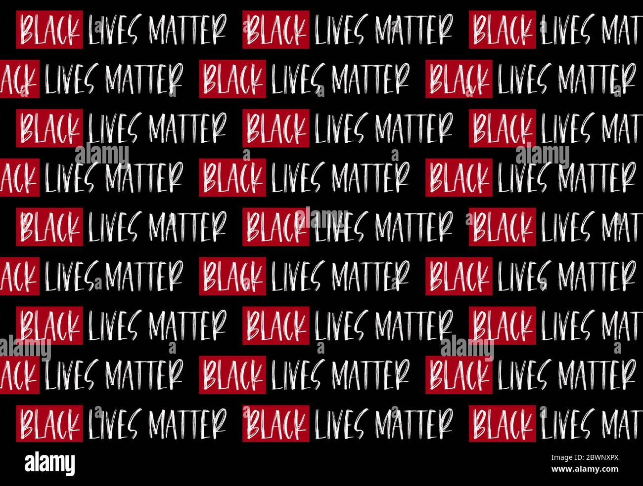 Pattern Black Lives Matter white slogan Stock Photo - Alamy