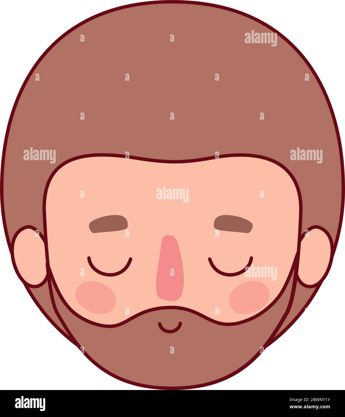 Isolated head man cartoon with beard vector design Stock Vector Image ...