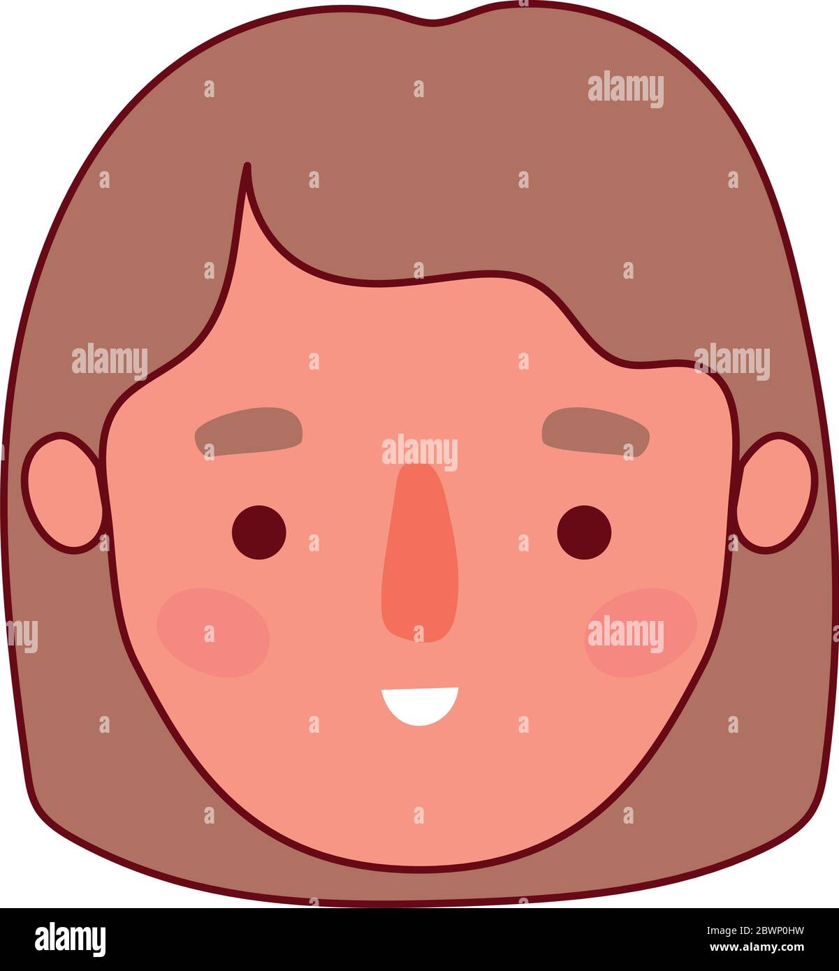 Head woman cartoon with brown hair vector design Stock Vector Image ...