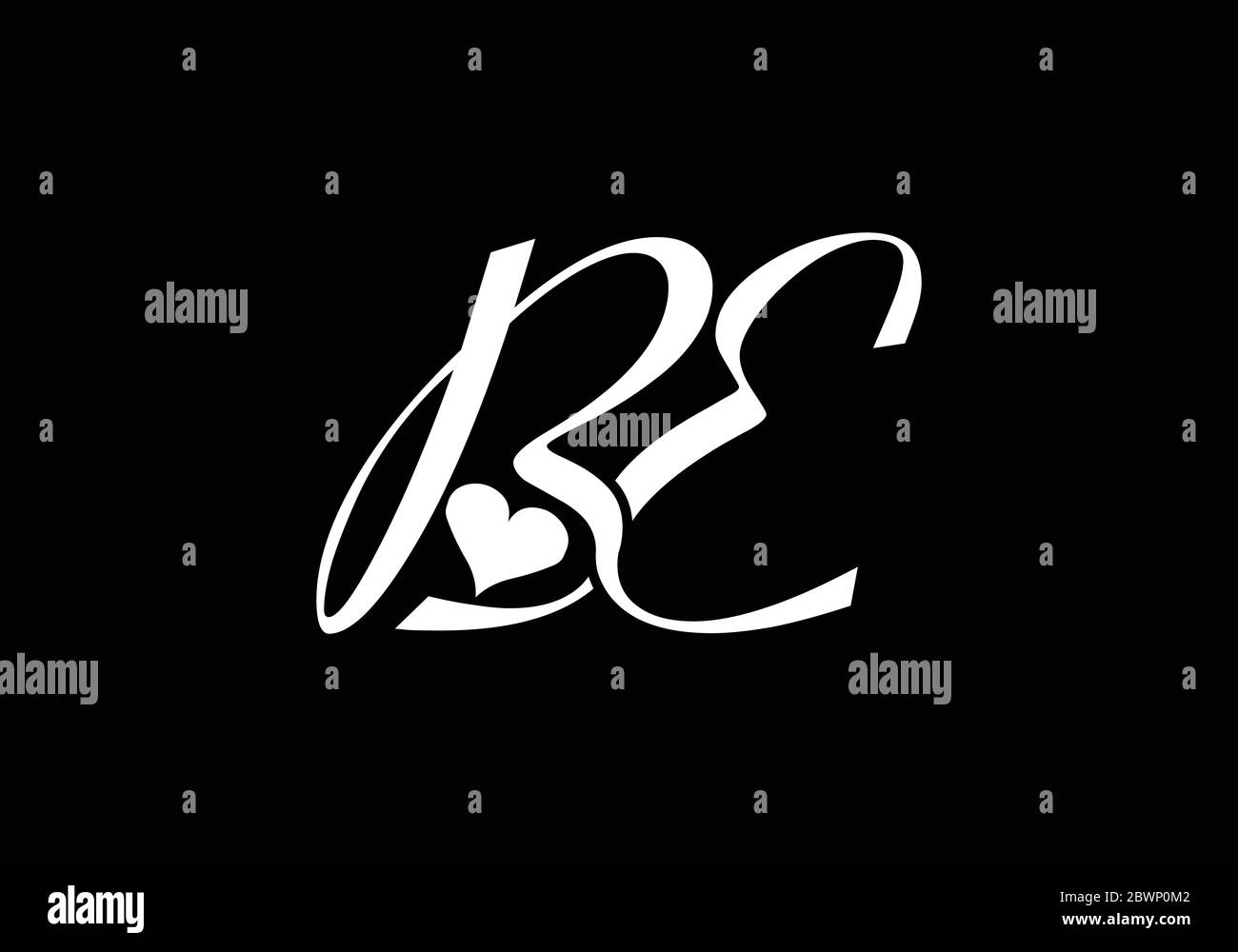 Initial Monogram Letter B E Logo Design Vector Template. B E Letter ...