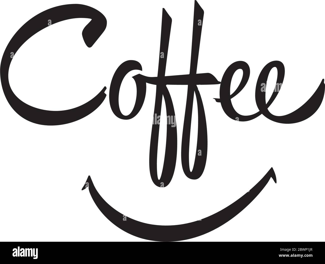 Elegant Logo Design Concept with Coffee Text and smile Icon Stock ...