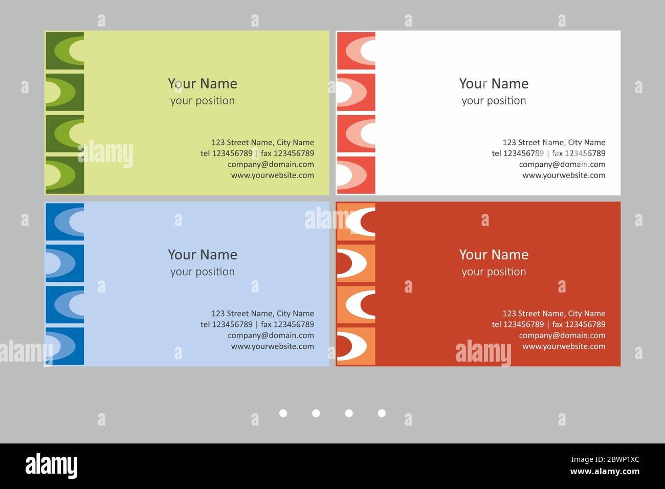 Set of multicolor business card templates. Simple geometric abstract ...