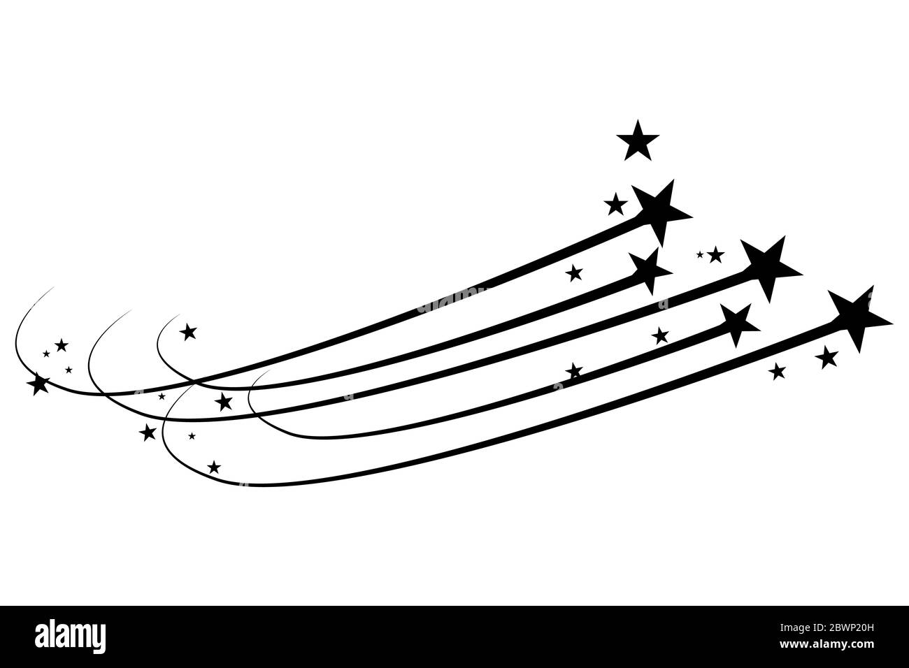 Abstract Falling Star - Black Shooting Star with Elegant Star Trail on ...