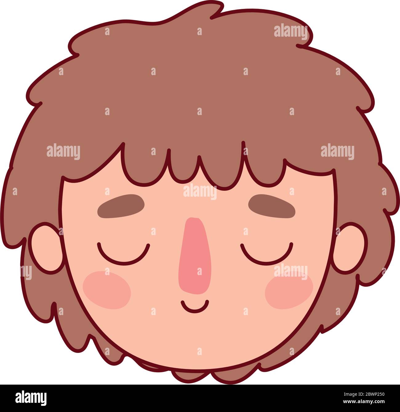 head boy cartoon with brown hair vector design Stock Vector Image & Art ...