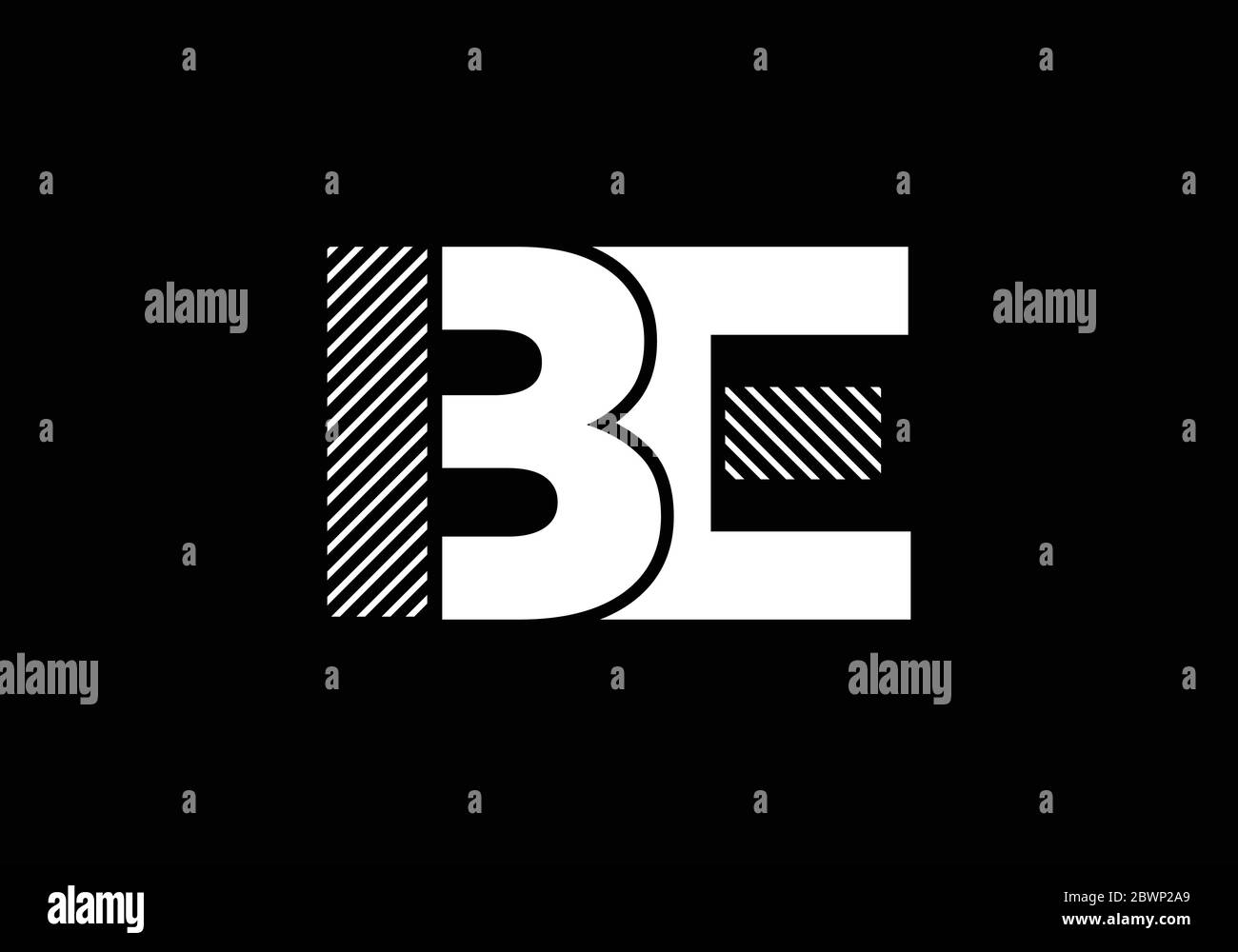 Initial Monogram Letter B E Logo Design Vector Template. B E Letter ...
