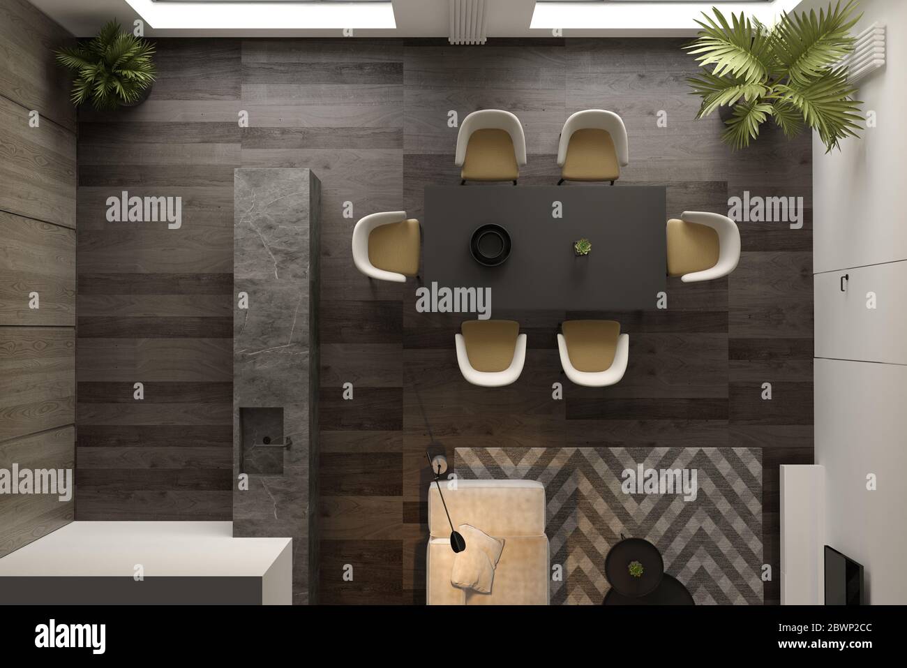 3d rendering bed top view hi-res stock photography and images - Alamy