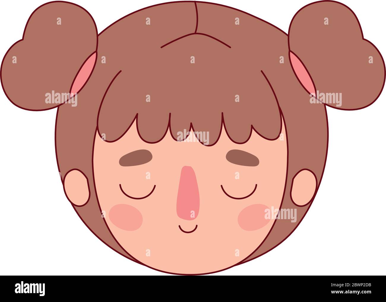 Head woman cartoon with brown hair vector design Stock Vector Image ...