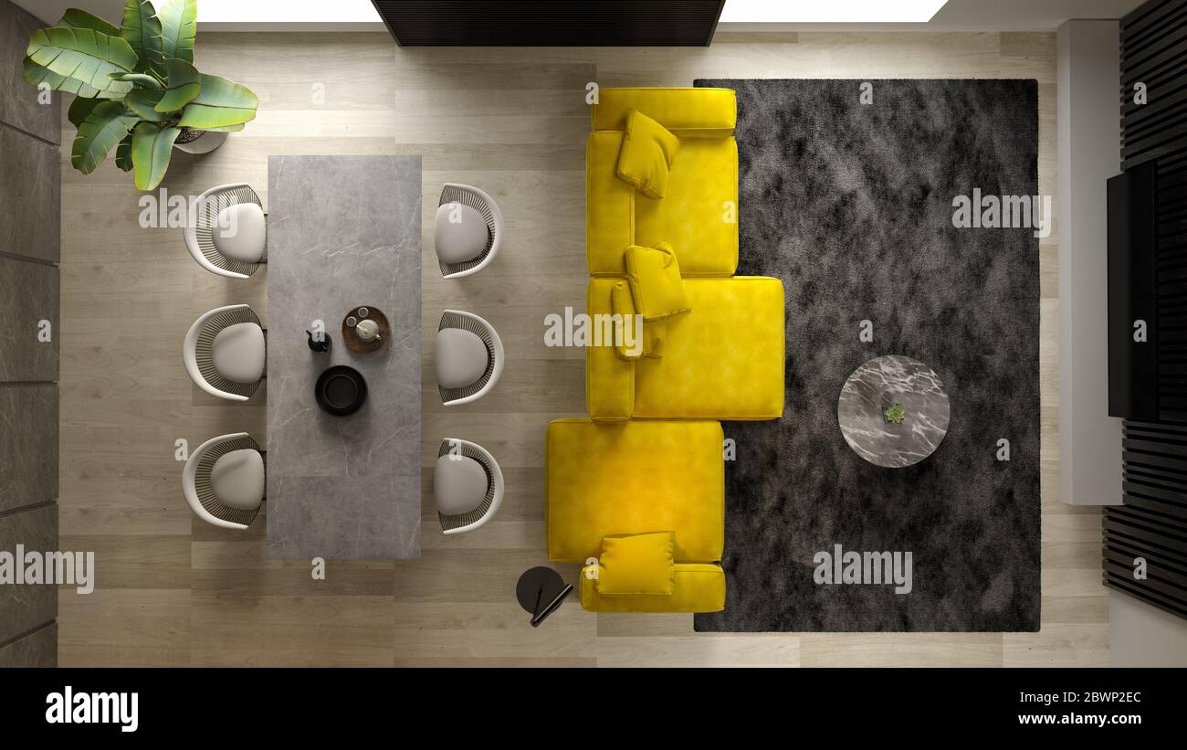 3d rendering bed top view hi-res stock photography and images - Alamy