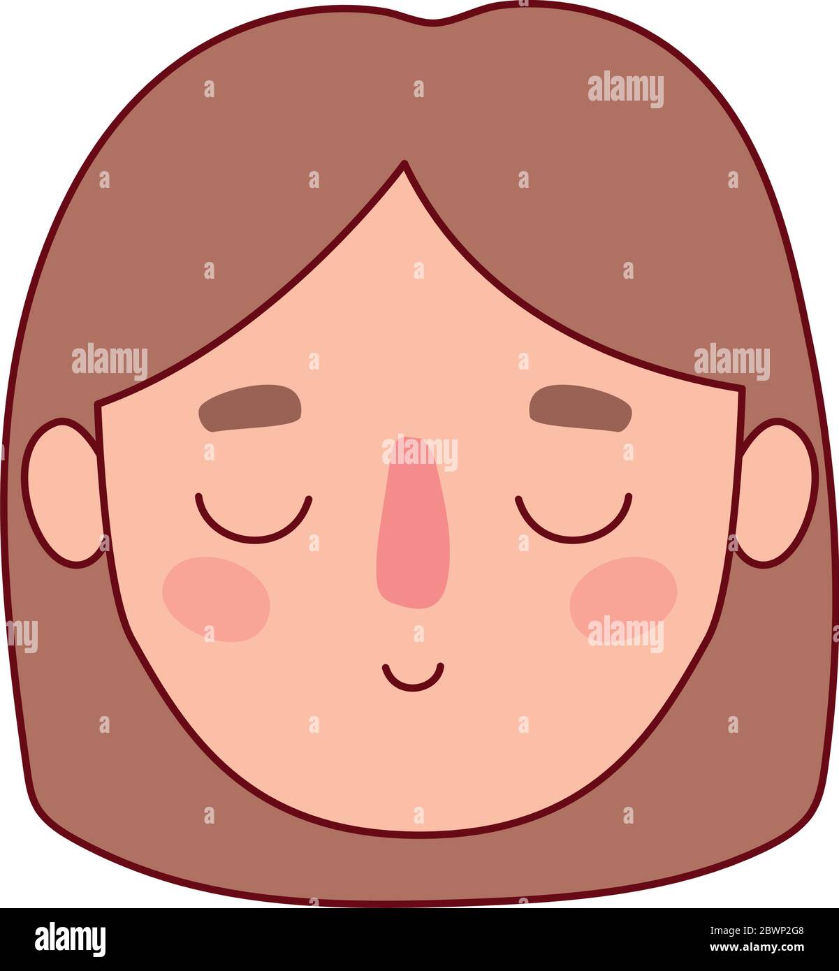 Head woman cartoon with brown hair vector design Stock Vector Image ...