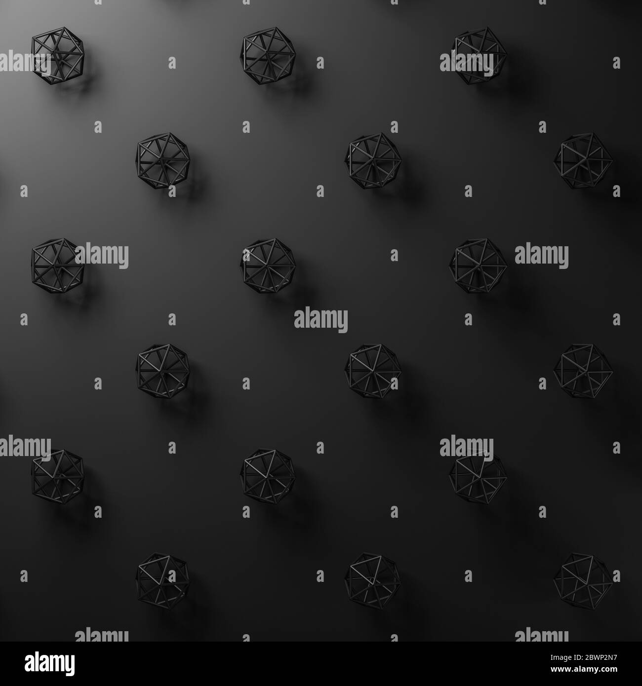 Black geometric shape on black background 3D illustration Stock Photo ...