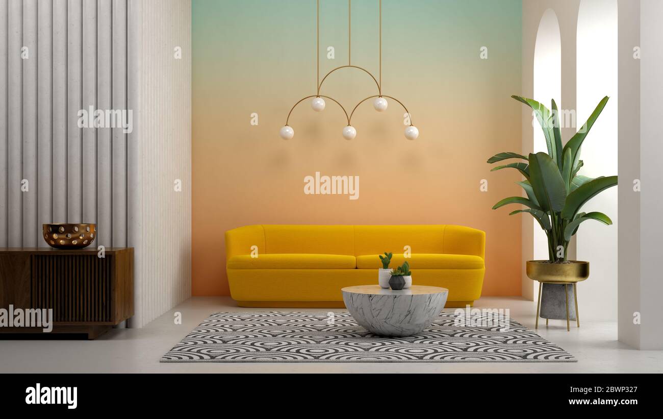 conceptual interior room 3d illustration Stock Photo - Alamy