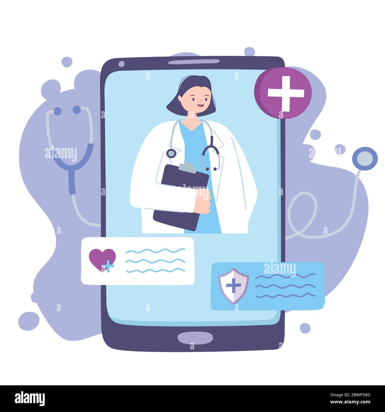 telemedicine, smartphone medical consultation internet with doctor ...